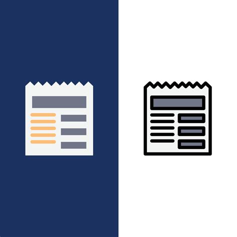 Document Text Basic Ui Icons Flat And Line Filled Icon Set Vector Blue