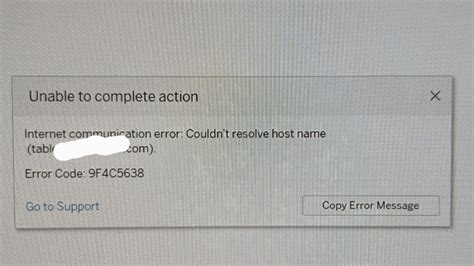Systemic Connection Error Rtableau