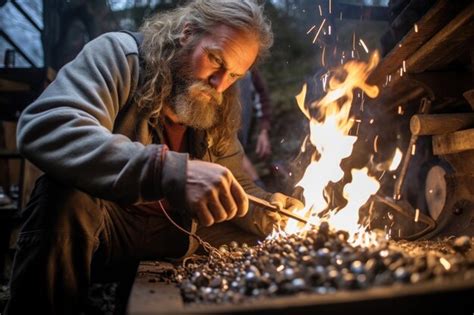Premium Ai Image Flint And Steel Creating A Spark For Firestarting