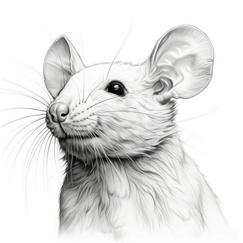 Realistic Hyper Detailed Portrait Of A Mouse With A Large Head Stock Illustration Illustration