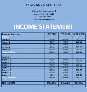 Income Statement Template Professional Word Templates