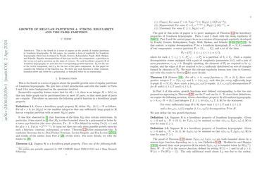 Growth Of Regular Partitions 4 Strong Regularity And The Pairs