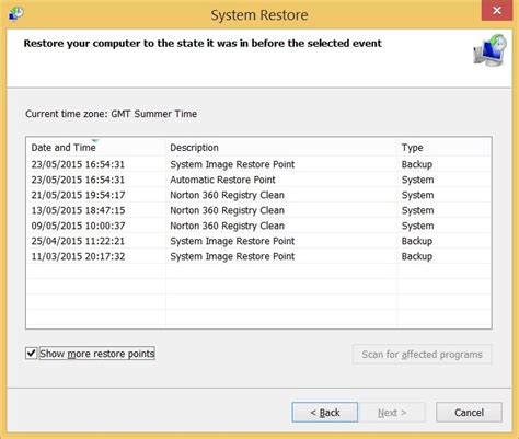 System Restore With Restore Points On Windows 8 1