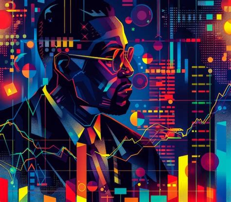 Premium Photo Trader Dealing With Dynamic Data Analysis And Market