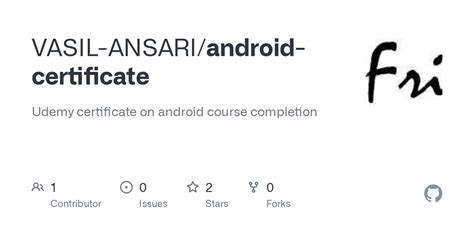 Github Vasil Ansariandroid Certificate Udemy Certificate On Android