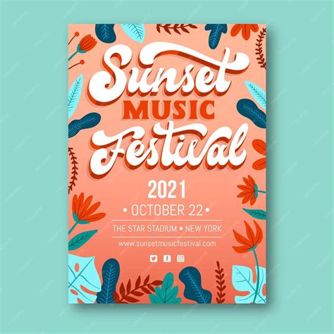Free Vector Illustrated Music Festival Poster Template