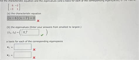 Solved 6 2 31 A ﻿the Characteristic Equationb ﻿the