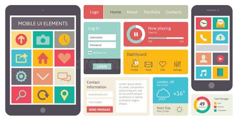 Mobile UI Vector Elements Stock Vector Illustration Of Application 33129266