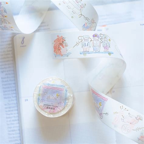【雙材質】dodolulu 『喜樂處處』 35cm霧面pet膠帶和紙膠帶 女孩膠帶 女孩紙膠帶 【立夏手帳生活】 蝦皮購物