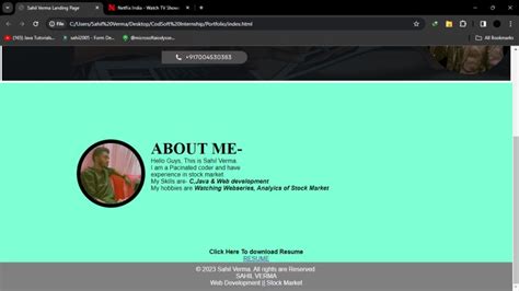 Today I Have Done My Task 1 Of Web Development That Is To Portfolio