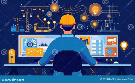 An Engineer Working On Multiple Computer Screens Showing Management