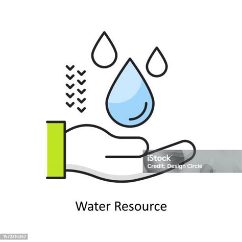 물 자원 벡터 채워진 개요 아이콘 디자인 그림입니다 흰색 배경에 생태 기호 Eps 10 파일 0명에 대한 스톡 벡터 아트 및 기타 이미지 Istock