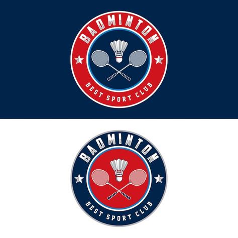 배드민턴 스포츠 로고 디자인 벡터 일러스트 레이 션 프리미엄 벡터