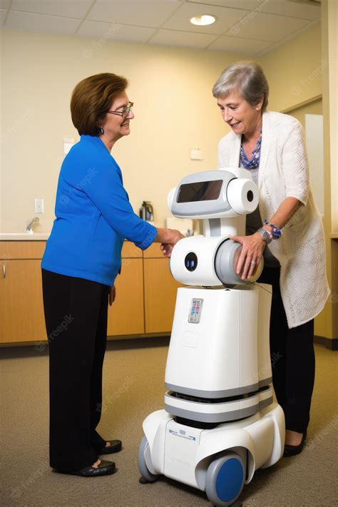 Premium Ai Image Assistive Robots Help People Generative Ai