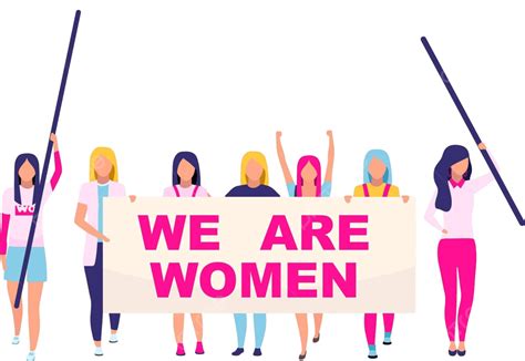 Supporting Women Movement Flat Concept Vector Illustration Feminist