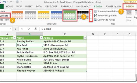 Step 002 Introduction To Excel Tables Naming And Styling Your Table