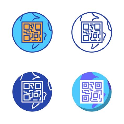 Premium Vector Qr Code On Earth Globe Icon Set
