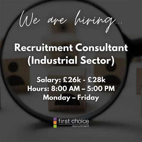 🚨 Were Hiring 🚨 📍 Position Recruitment Consultant Industrial 📍
