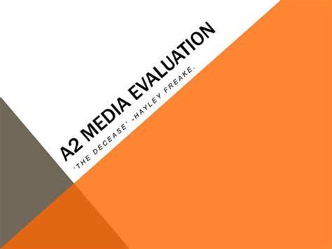 Critical Analysis A2 Ppt