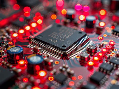 Close Up Electronic Circuit Board Technology Style Concept Contemporary Super Computer