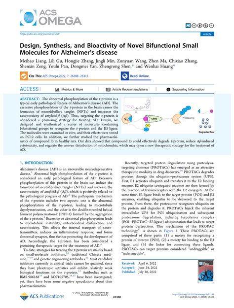 Pdf Design Synthesis And Bioactivity Of Novel Bifunctional Small