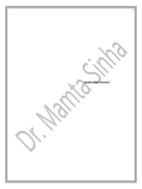 Restriction Enzymes Pdf Restriction Enzyme Dna