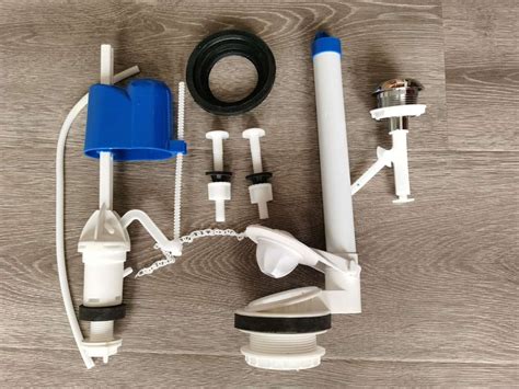 Single Push Button POM Toilet Tank Fittings Embedded Filling Valve Flapper Flush Valve