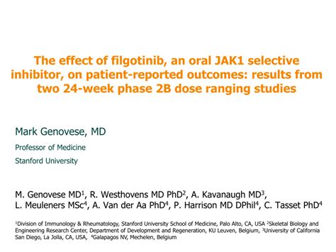 Pdf Thu0167 The Effect Of Filgotinib Glpg0634 An Oral Jak1 Selective Inhibitor On Patient