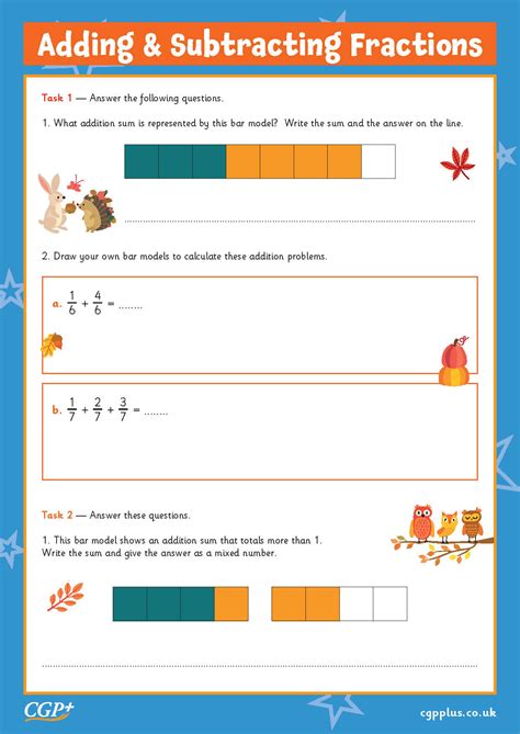 Adding And Subtracting Fractions Problems Foundation Year CGP Plus