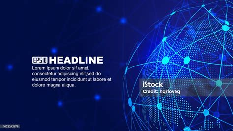 디지털 지구 도트 라인 조합의 글로벌 네트워크 기술 추상 벡터 배경 개념에 대한 스톡 벡터 아트 및 기타 이미지 개념