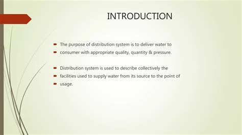 Water Distribution System Pptx Water Services Home Utilities