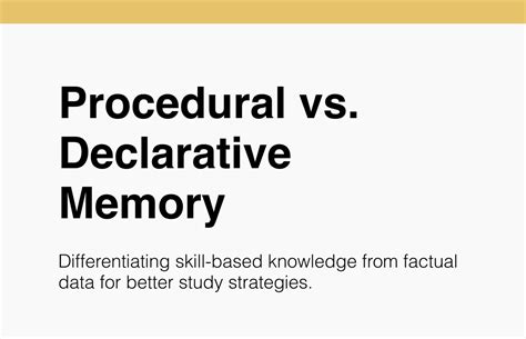 20 Things About Procedural Vs Declarative Memory Mental Health Activity