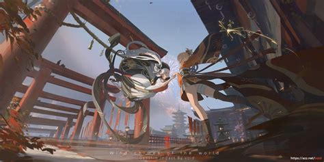 Kamisato Ayaka And Yoimiya Genshin Impact Drawn By Void Danbooru