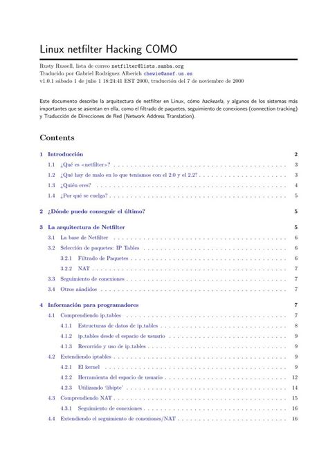Pdf De Programación Linux Netfilter Hacking Como