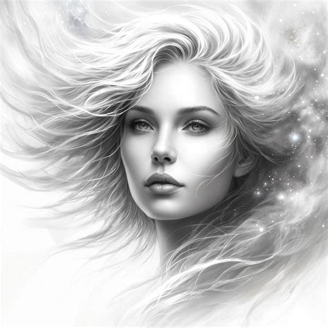 Premium Photo A Woman With Long Flowing Blonde Hair Her Face Is Set