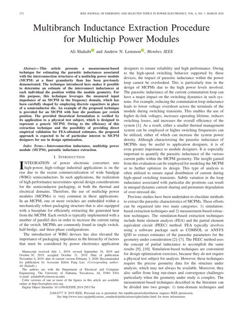 Pdf Multi Branch Inductance Extraction Procedure For Multi Chip Power Modules