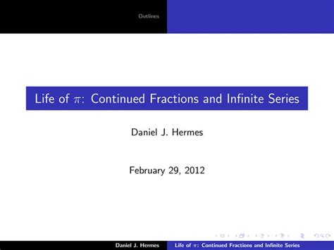 Life Of π Continued Fractions And Infinite Series Pdf