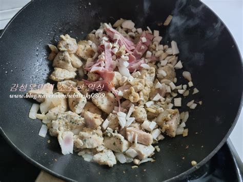 닭가슴살 바질 파스타 홈파티 메뉴로 좋아욤~