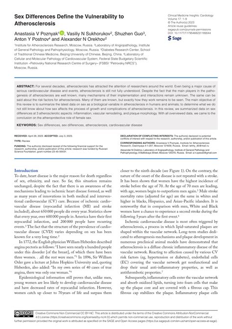 Pdf Sex Differences Define The Vulnerability To Atherosclerosis