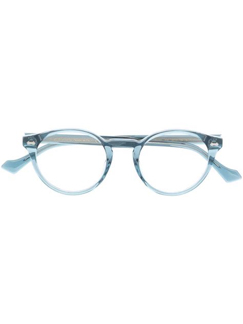 Gucci Eyewear Round Frame Optical Glasses Blue Farfetch Uk