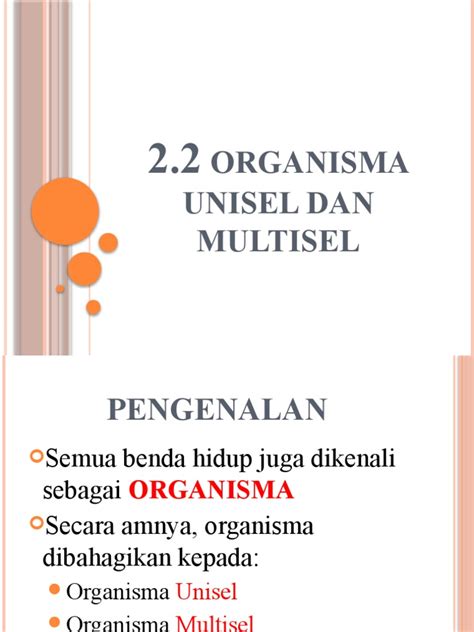 Organisma Unisel Dan Multisel Pdf