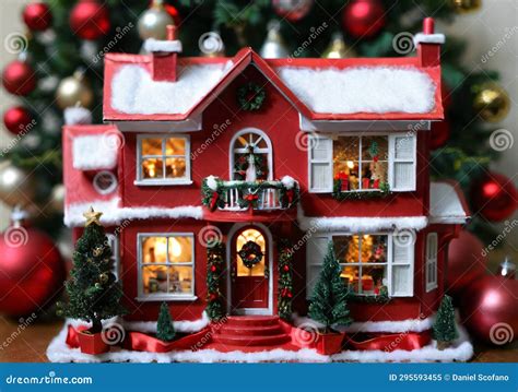 Christmas Themed Miniatures In A Dollhouse With A Festive Decor