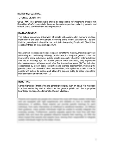 Essay On Disability Cc0003 Ethics And Civics In A Multicultural