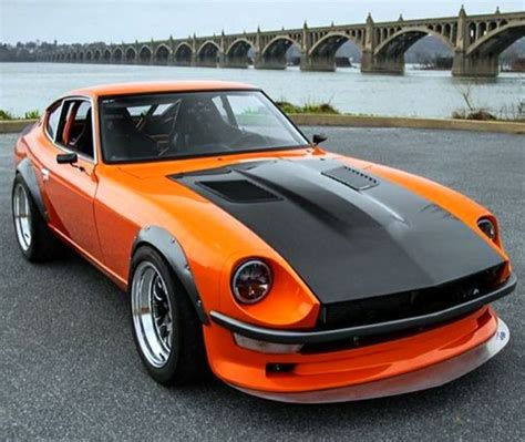Orange And Black Datsun Car