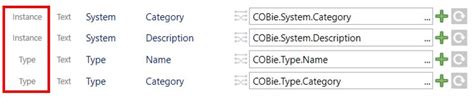 cobie extension how to tell the difference between a type or instance