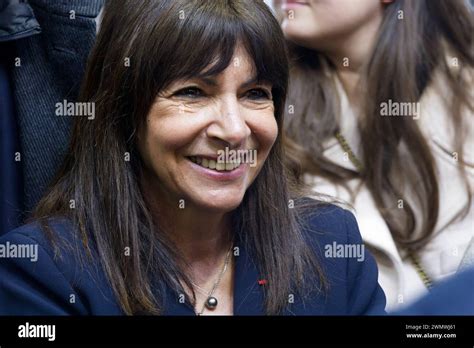 Paris France 27th Feb 2024 Anne Hidalgo Mayor Of Paris Visits The