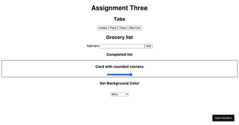 Assignment Three Neogcamp Codesandbox