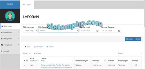 laporan arsip aplikasi pencarian arsip