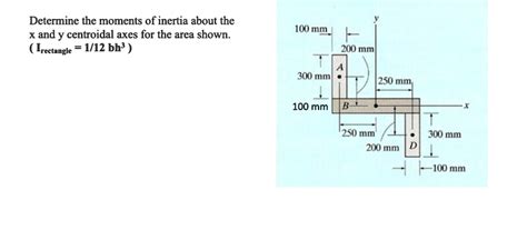 Determine The Moments Of Inertia About The Xand Y Centroidal Axes For The Area Shown Irectangle
