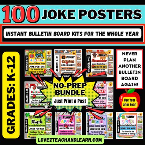 100 Funny Posters Full Year Calendar Bulletin Board Joke Of The Day